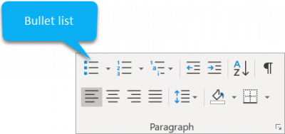 Single-level numbered lists and custom bullet lists in Word